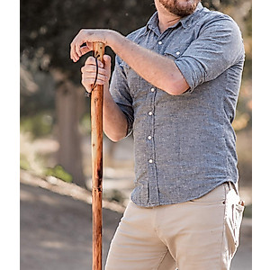 SE 3 Piece 55" Detachable Wood Walking/Hiking Stick - Asian Bianbai with Metal Tip, Reinforced Rubber Tip, and Water-Resistant Travel Pouch - Portable and Durable for Outdoor Adventures