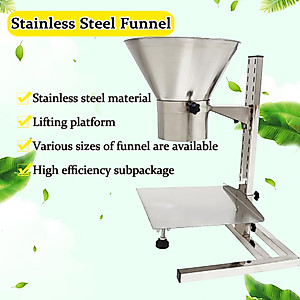 HQHAOTWU Stainless Steel Funnels ​with Support Stand Dispensing Funnel Stainless Steel Feeding Hopper for Powder Paste Liquid and Granule 5.5 in
