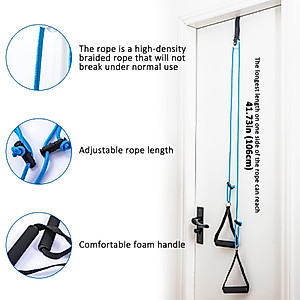 Shoulder Pulley Over The Door Physical Therapy System, Exercise Pulley for Physical Therapy, Alleviate Shoulder Pain and Facilitate Recovery from Surgery (Small door anchor - blue)