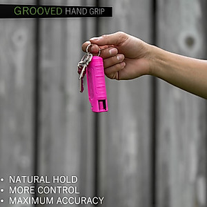 Police Magnum Pepper Spray Keychain Belt Clips- Maximum Heat Strength OC with Dye- Combo Safety Key Chain Set- Made in The USA- 2 Pack Hot Pink INJ