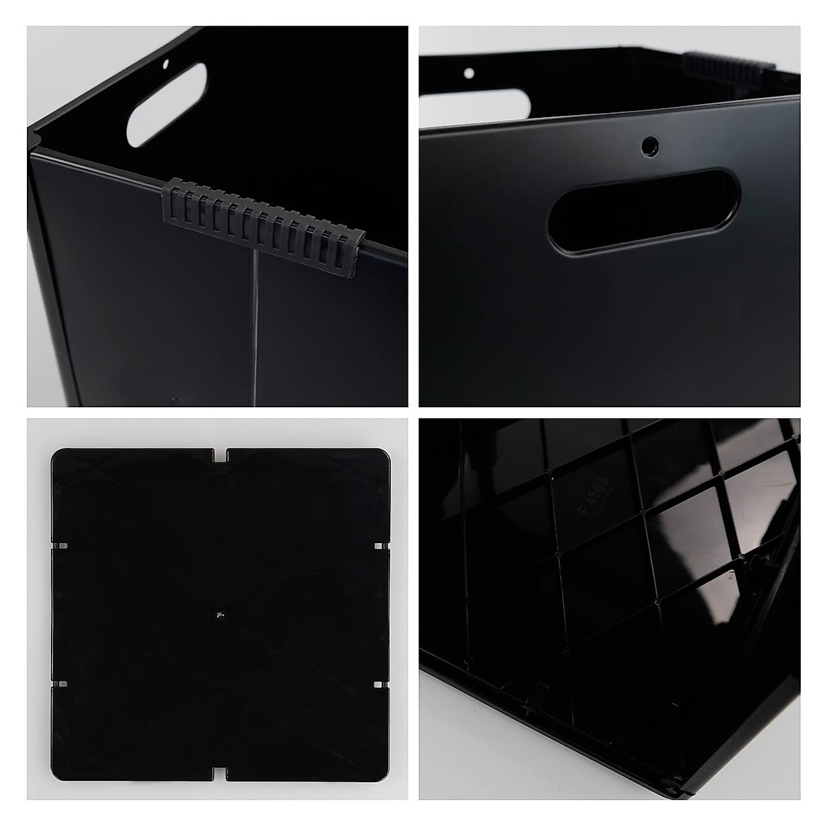 Morcte 4-Pack Collapsible Plastic Storage Cubes Organizer, Black Folding Cube Storage Bins