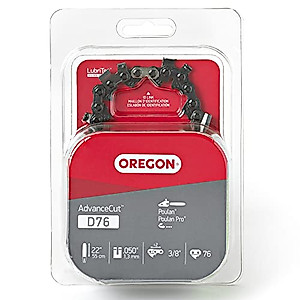 Oregon D76 AdvanceCut Replacement Chainsaw Chain for 22" Guide Bars, 76 Drive Links, Pitch: 3/8" Low Kickback, .050" Gauge (D76), Fits Poulan