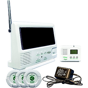 SMART CAREGIVER 433-SYS 40 Channel Central Monitoring Unit with 3 Nurse Call Buttons, Pager and AC Adaptor