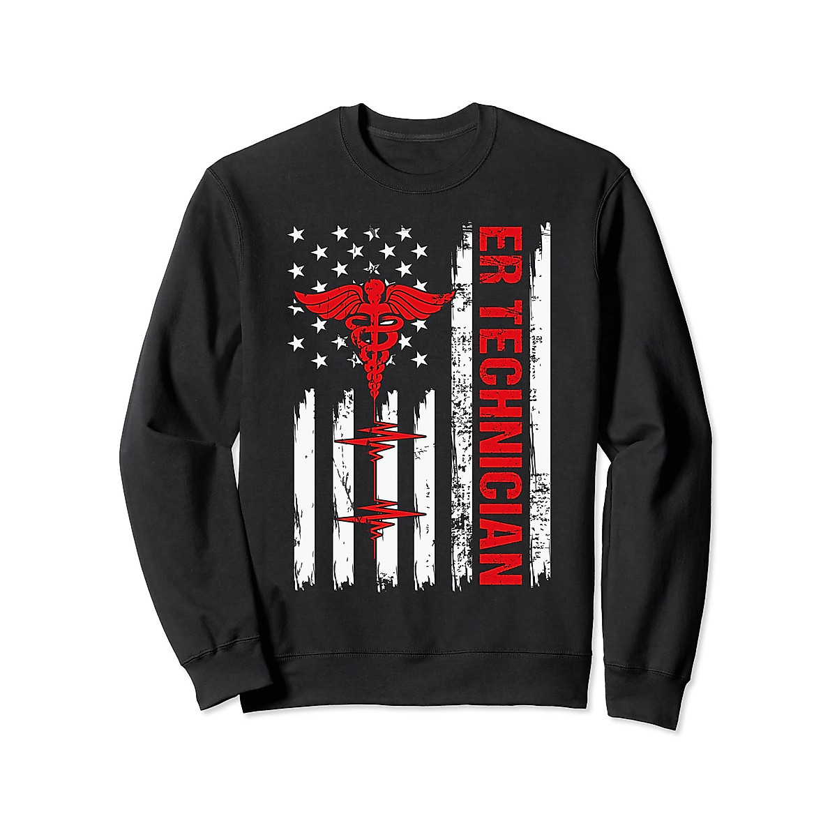 Emergency Room Technician ER Tech Technologist American Flag Sweatshirt