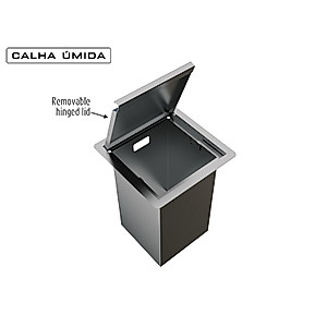 Stainless Steel Compost Bin for Kitchen Countertop Mounted, 1.32 Gallon Kitchen Compost Container with Lid, Compact and Easy Clean, Stainless Steel