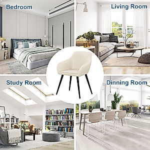 annjoe Faux Leather Accent Chair Arm Chairs Living Room Chairs Leisures Chair Upholstered Chair with Metal Legs Set of 2 for Home Kitchen Office Bistro Cafe