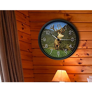 La Crosse Technology 403-312D 12 Inch Analog Clock with Lighted Hands - Extra Large Elk Design