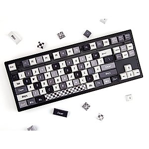Custom Keycaps 130 Keys Set - XDA Profile Keycaps - PBT Keycaps & Dye Sublimation Key Cap - Compatible with 60%, 75%, 80%, 85%,100% ANSI Layout Gaming Mechanical Keyboard (Checkerboard)