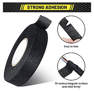 Oyviny Wire Harness Cloth Tape 3/4-Inch by 50-Foot (2 Rolls), Self-Adhesive Fabric Tape for Automotive Engine and Electrical Wiring Harness Noise Damping, High Temp Wire Loom Tape