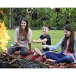 Marshmallow Roasting Sticks - Telescoping Smores Skewers and Hot Dog Forks - Perfect for Outdoor Cooking, Campfires & Fire Pits - with Carrying Case (4 Pack)