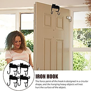 DOITOOL 4pcs Door Hook Kid Hangers Wall Mounted Key Holder Black Coat Hooks Black Cat Key Hook Shower Towel Hook Kitchen Cabinet Hook Door Mount Coat Hook Over Door Coat Rack Hanger Hooks