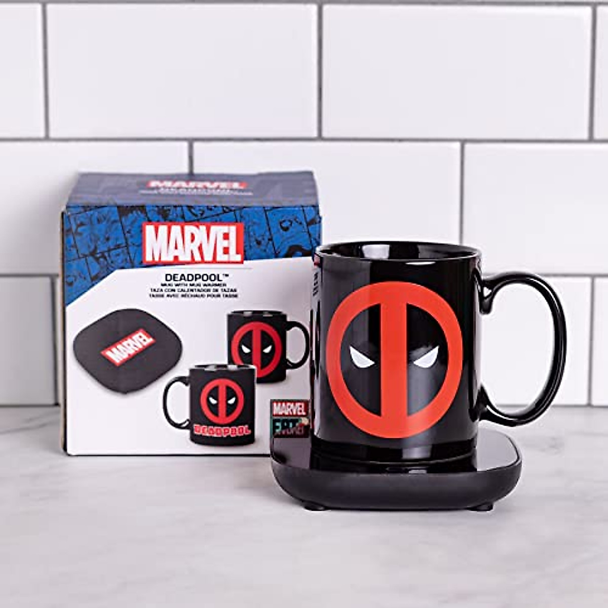 Uncanny Brands Marvel Deadpool Mug Warmer with Mug – Keeps Your Favorite Beverage Warm - Auto Shut On/Off