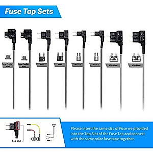 PRUVEEO Dash Cam Hardwire Kit, Type-C Hard Wire Kit Fuse Only for J40 Mirror Dashcam, Pruveeo 12V-30V to 5V/2A Type-C Port Charger Power Cord, Gift 8 Fuse Tap Cable and Installation Tool (11.5ft