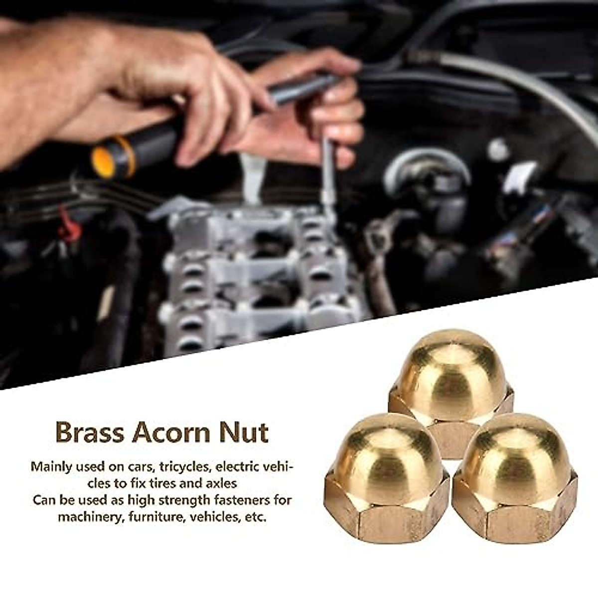 acorn dome head hex nuts,threaded dome cap nuts, Hex Acorn Cap Nut Decorative Round Head Cover Dome Nuts Kit Dome Head Cap Hex Nuts Set Fasteners for Machinery, Furniture, Vehicles, Etc(M5(20PCS)) ( C