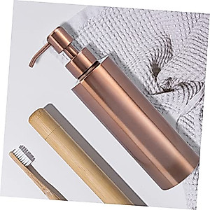 BETOOKY 304 Press Pump Bottles Gold Soap Dispenser Empty Liquid Bottle Foaming Soap Pump Lotion Dispenser Pump Travel Shampoo Bottle Emulsion Dispenser Filling Rose Gold Stainless Steel