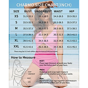 Charmo Womens One Piece Swimsuit Ruched Tummy Control High Cut Backless V Neck Bathing Suits Swimwear Black Large