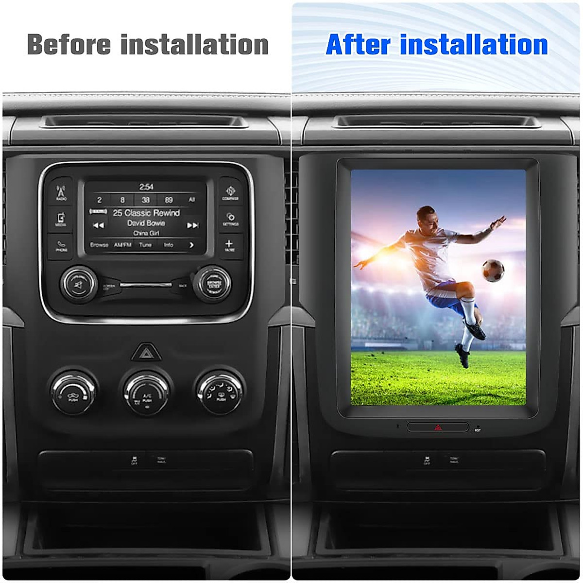 Car Radio Stereo for Dodge Ram 2013-2018 1500 2500 3500 10.4 Inch T Style with CarPlay Android Auto GPS Navigation