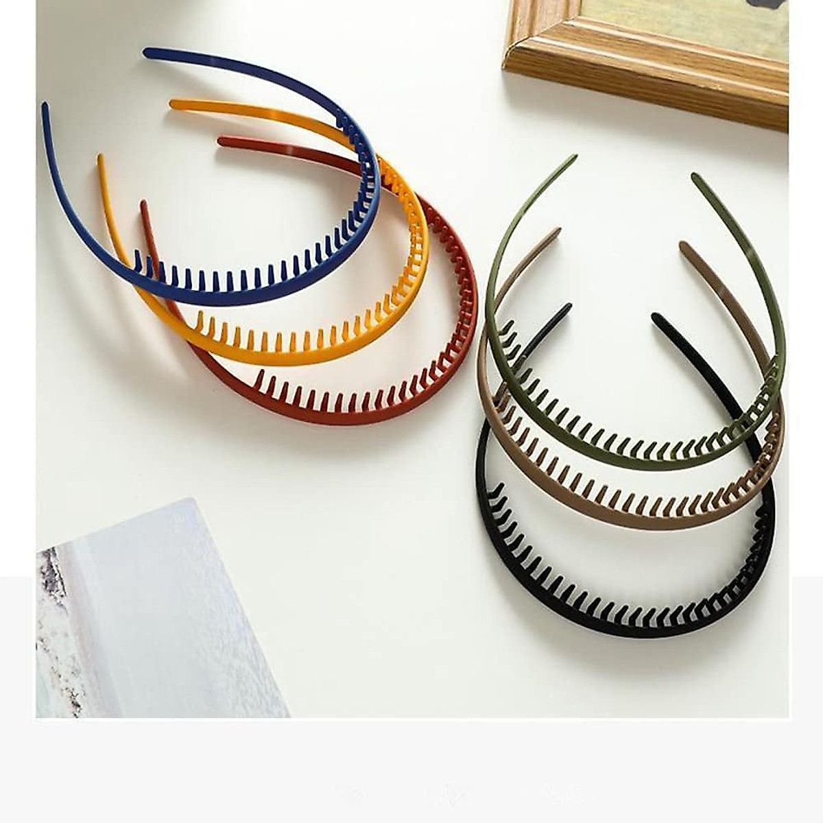 Xiaocao8 6 pcs Womens Hair Bands Mujer Teeth Headbands for Women Girls Comfy Hair Hoop Non-slip Plastic Hairbands Fashion Hair Accessories