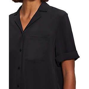 Theory Women's Short-Sleeved Camp Shirt, Black