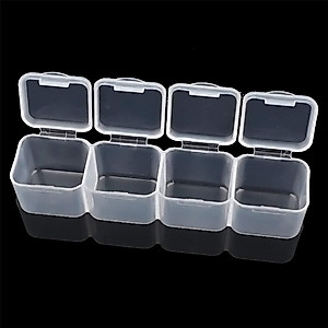 Rhinestones Box, 28 Grids Clear Acrylic Nail Decorations Storage Box ,Nail Art Tool Jewelry Storage Box for Rhinestone Beads Container Collection,Display Containers Case