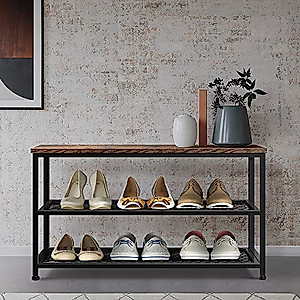 AZL1 Life Concept Shoe Bench, 3-Tier Shoe Rack, Placement Shelves with Seat for Entryway, Living Room and Hallway