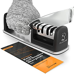 PriorityChef Premium Knife Sharpener, Professional Knife Sharpening Rods to Sharpen Your Knives, Handheld Manual Knife Sharpeners for Kitchen Knives, Scissor Sharpener