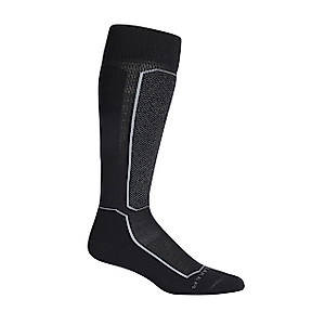Icebreaker Merino Ski+ Light Wool Socks for Women, Knee High, Over The Calf - Comfy, Breathable High Socks for Women with Seamless Toe, Cushioned Instep - Black, Medium
