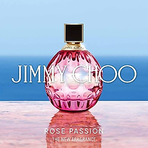 JIMMY CHOO Rose Passion Eau de Parfum - Long Lasting Fragrance with notes of Coconut Water, Orchid & Vanilla - Floral & Woody - 3.3 fl. oz.