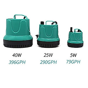 Upettools Submersible Water Pump, Ultra Silence Circulation Multifunctional Water Pump with Handle for Pond, Aquarium, Hydroponics, Fish Tank Fountain with 4.6ft (1.4M) Power Cord(66GPH,5W)