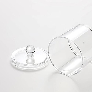 CLEAMAISONN Cotton Bud Holder 10 Oz Bathroom Jars with Lids for Cotton Ball Swab Pad Cotton Pad Holder (1pcs)