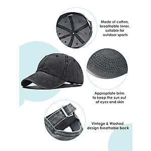 Century Star Womens Baseball Caps for Men Baseball Hat Distressed Cotton Dad Hat Summer Adjustable Golf Runing Hat Solid White One Size