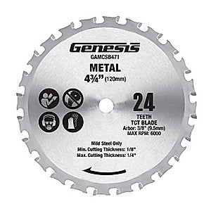 Genesis GAMCSB471 4 3/4" 24-Teeth Metal-Cutting Circular Saw Blade