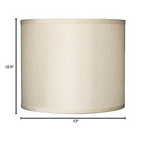 Urbanest Faux Silk Drum Lampshade, 12-inch by 12-inch by 10-inch, Cream, Spider Fitter
