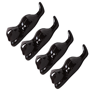 DOITOOL 4pcs Chopsticks Rests Japanese Style Ceramic Black Cat Chopsticks Holder Spoon Fork Rack Kitchen Utensils Gadgets for Home Dining Table Decorations Black