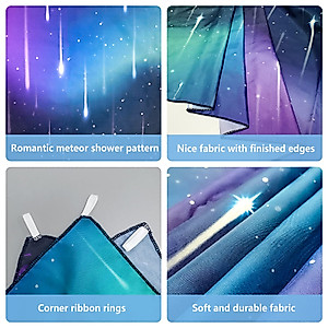 Fabric Night Sky Star Backdrop Shooting Star Aurora Party Decoration Universe Galaxy Constellation Celestial Photo Backgound Twinkle Little Star Photo Booth Wedding Baby Shower Birthday Party Supplies