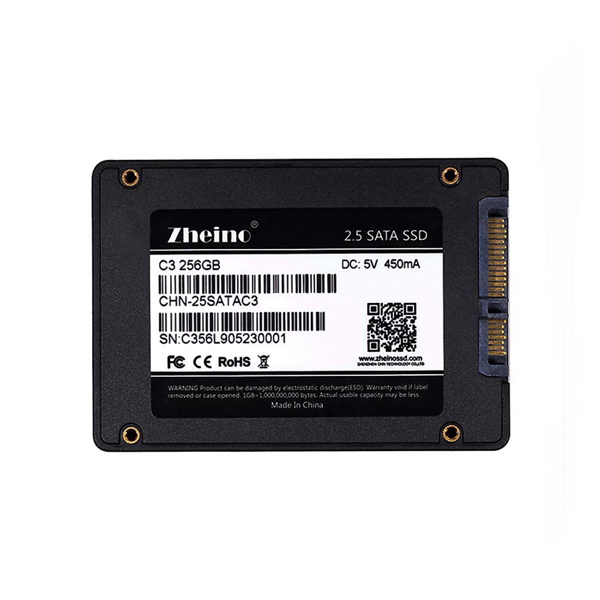 Zheino SSD 256GB C3 2.5" SATA3 3D Nand Internal Solid State Drive for PC Laptop