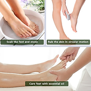 Natural Foot Pumice Stone for Feet, Borogo 2-Pack Lava Pedicure Tools Hard Skin Callus Remover for Feet and Hands - White&Red