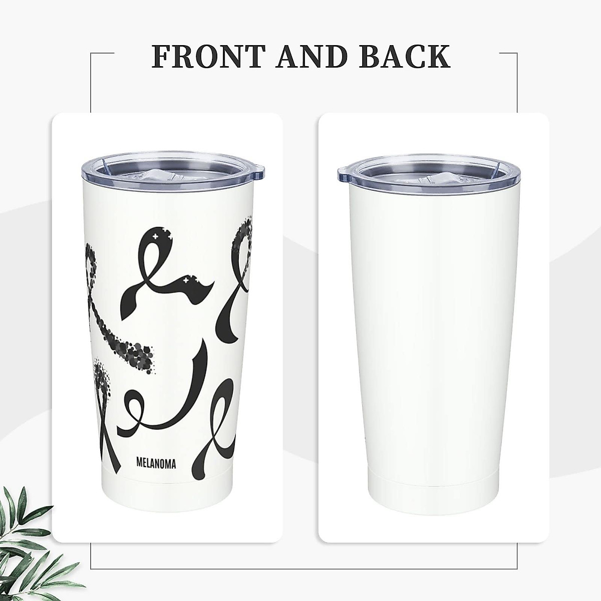 Uniwneds May Is Melanoma Awareness Month Mugs Stainless Steel Tumbler With Lid And Straw 20 Oz Insulated Travel Coffee Mugs Cap Bottle Gifts For Women Men