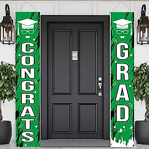 Graduation Decorations 2023 Green Black Graduation Party Supplies 2023 Congrats Grad Porch Sign Green Black 2023 Graduation Balloons Kit 2023 Graduation Party Decorations