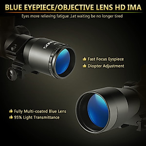 SOROVEE 4x32 Compact Rifle Scope,Airsoft Scope Crosshair Optics,Hunting Gun Scopes with 20mm Free Mounts,Ajustable Diopter,Windage and Elevation