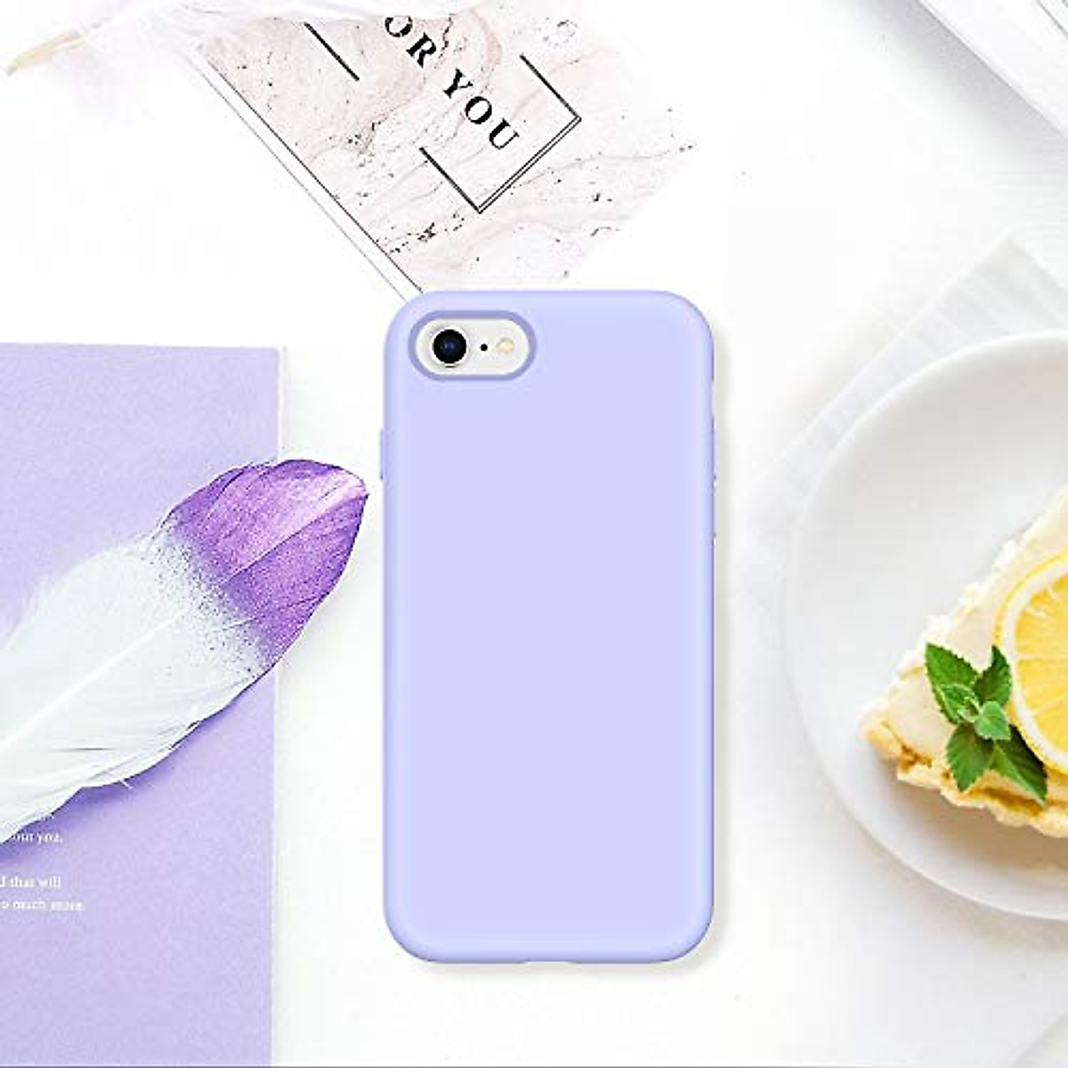 YINLAI iPhone SE 2020 Case,iPhone SE 2022 Case,iPhone 8 Case iPhone 7 Case Slim Liquid Silicone Women Girls Men Shockproof Protective Phone Cover for iPhone SE 3rd/2nd Gen 4.7 Inch, Lavender Purple