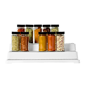 madesmart Shelf Organizer - White | CABINET COLLECTION | 3-Tier Cabinet, Pantry, or Countertop Organizer | Soft-grip Lining and Non-slip Fee | BPA-Free