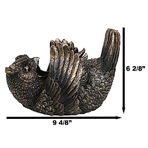 Ebros Bronzed Resin Wisdom of The Forest Great Horned Owl Drinking Wine Bottle Holder Figurine 9.25" L Decorative Party Hosting Sculpture Accessory Owls Statue