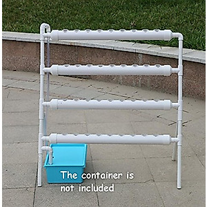 INTBUYING Hydroponic36Holes Plant Site Grow Kit Hydroponics Growing System Garden System Vegetable Ladder Style-4 Pipes 4 Layer （Outer Set Hose）