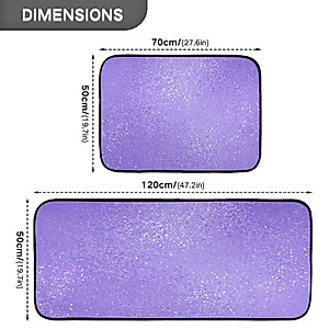 Kigai Purple Sparkle Anti Fatigue Mats for Kitchen Floor,Set of 2 Non Skid Washable Waterproof Anti Kitchen Floor Mats for Kitchen Office Laundry Room Bathroom (19"x27"+19"x47")