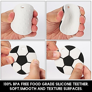 AmazingM Sports Sensory Chew Teether for Boys and Girls,Food Grade Silicone Safety Chewy Teething Toys for Kids with Autism, ADHD,Oral Motor,Teething,Biting Needs (Soccer)