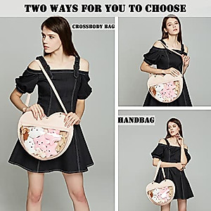 Ita Bag Heart Shaped Purse Kawaii Backpack Ita Bag Crossbody Clear Bag Ita Heart Bag Kawaii Wallet Lolita Bag Love Shaped Bag Kawaii Bag Transparent Backpacks Cute Bag Japanese School Bag Anime Bag