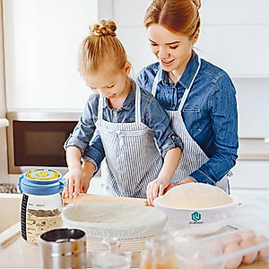 JAOBHAHY Banneton Bread Proofing Basket Set, Bread Making Tools Includes 10" oval & 9" Round Proofing Basket & 34 oz Sourdough Starter Jar for A Complete Sourdough Bread Baking Supplies