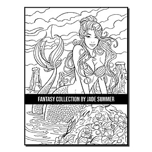 Fantasy Collection: An Adult Coloring Book with 100+ Incredible Coloring Pages of Mermaids, Fairies, Vampires, Dragons, and More!