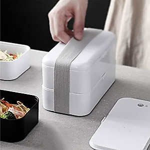 OAKITA Bento Lunch Box Safe Lunch Box, and Reusable Flatware Utensils, Stackable, Dishwasher and Microwave Oven, 2 Compartments (Color : Green)